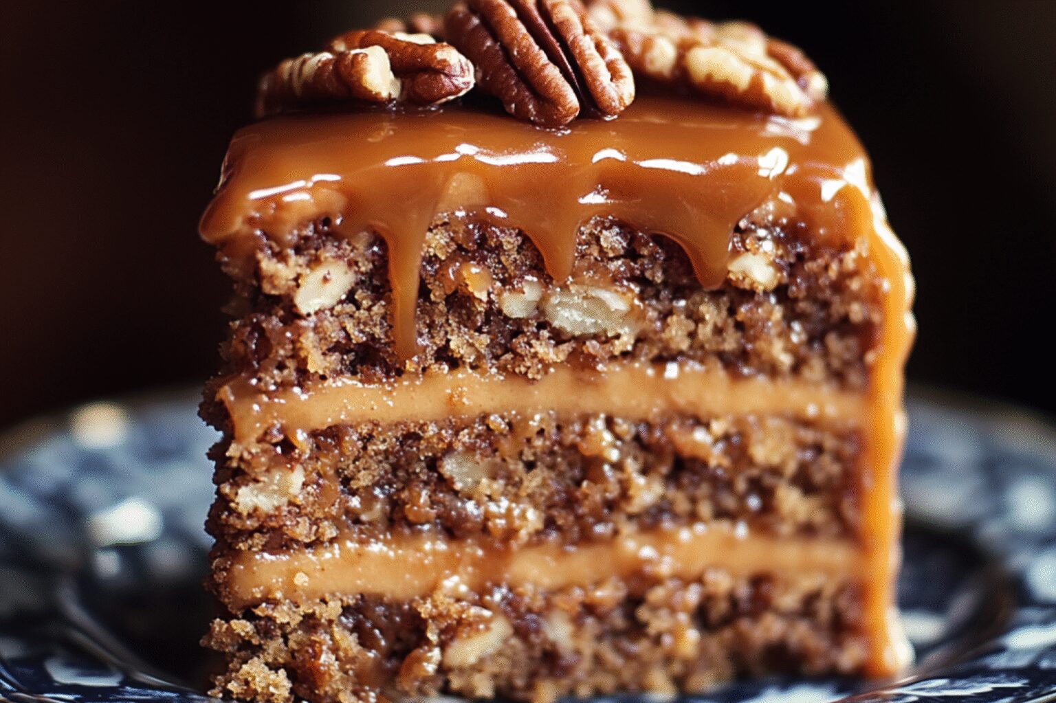Southern Pecan Caramel Cake | Easy Homemade Dessert